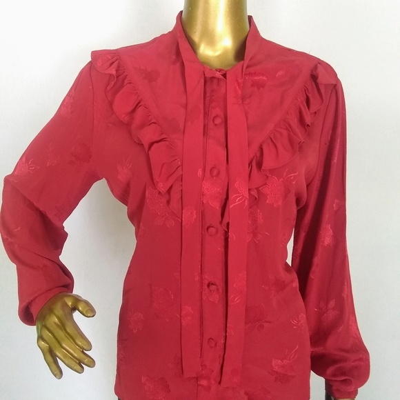 jonathan martin | Tops | Vintage Jonathan Martin Vintage Rose Bowtie ...